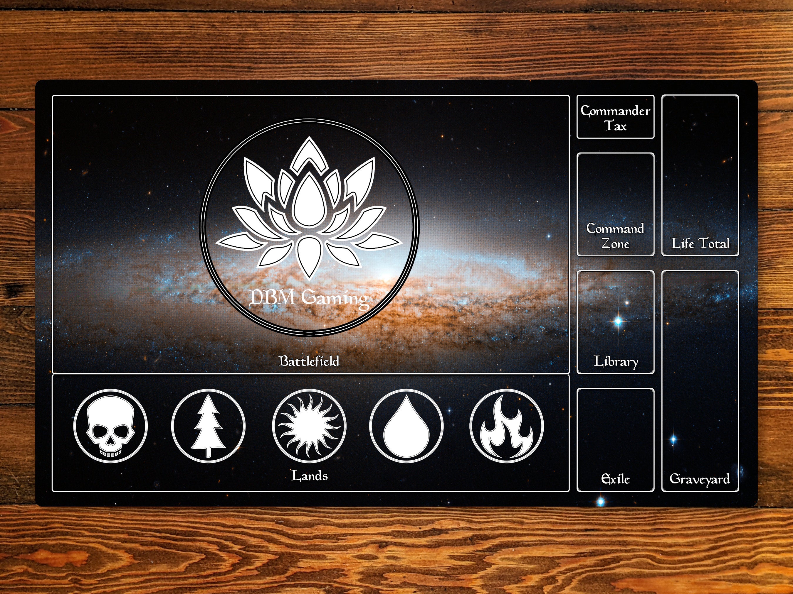 Magic Zone Layout 14" X 24" Playmat For Edh And Commander With The Mil ...